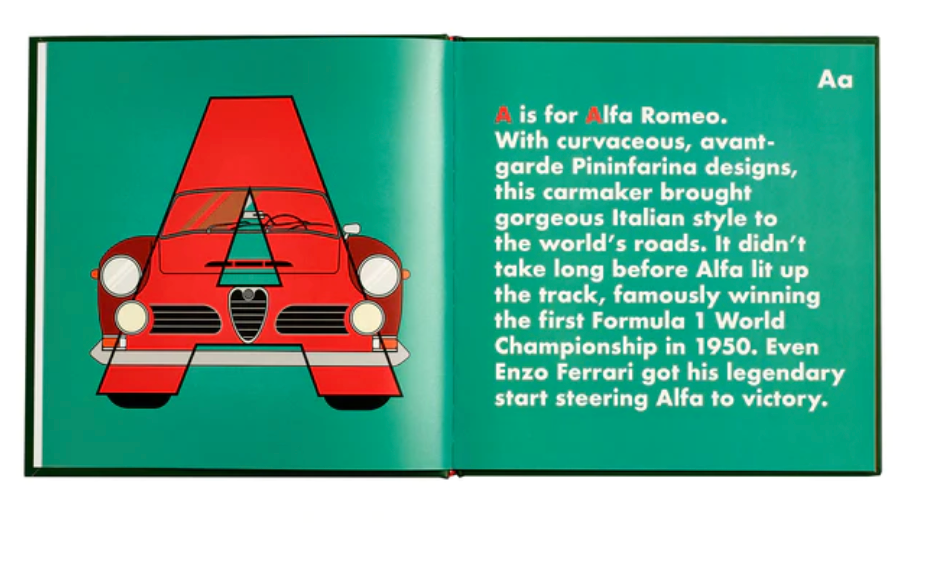 Car Legends Alphabet Book – Cheeky Baby Boutique Rome