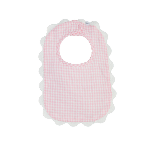 Pink Gingham Scallop Bib – Cheeky Baby Boutique Rome
