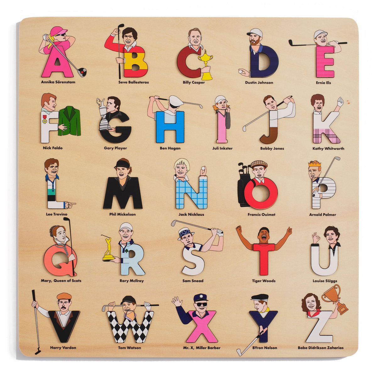 Golf Legends Wooden Alphabet Puzzle – Cheeky Baby Boutique Rome