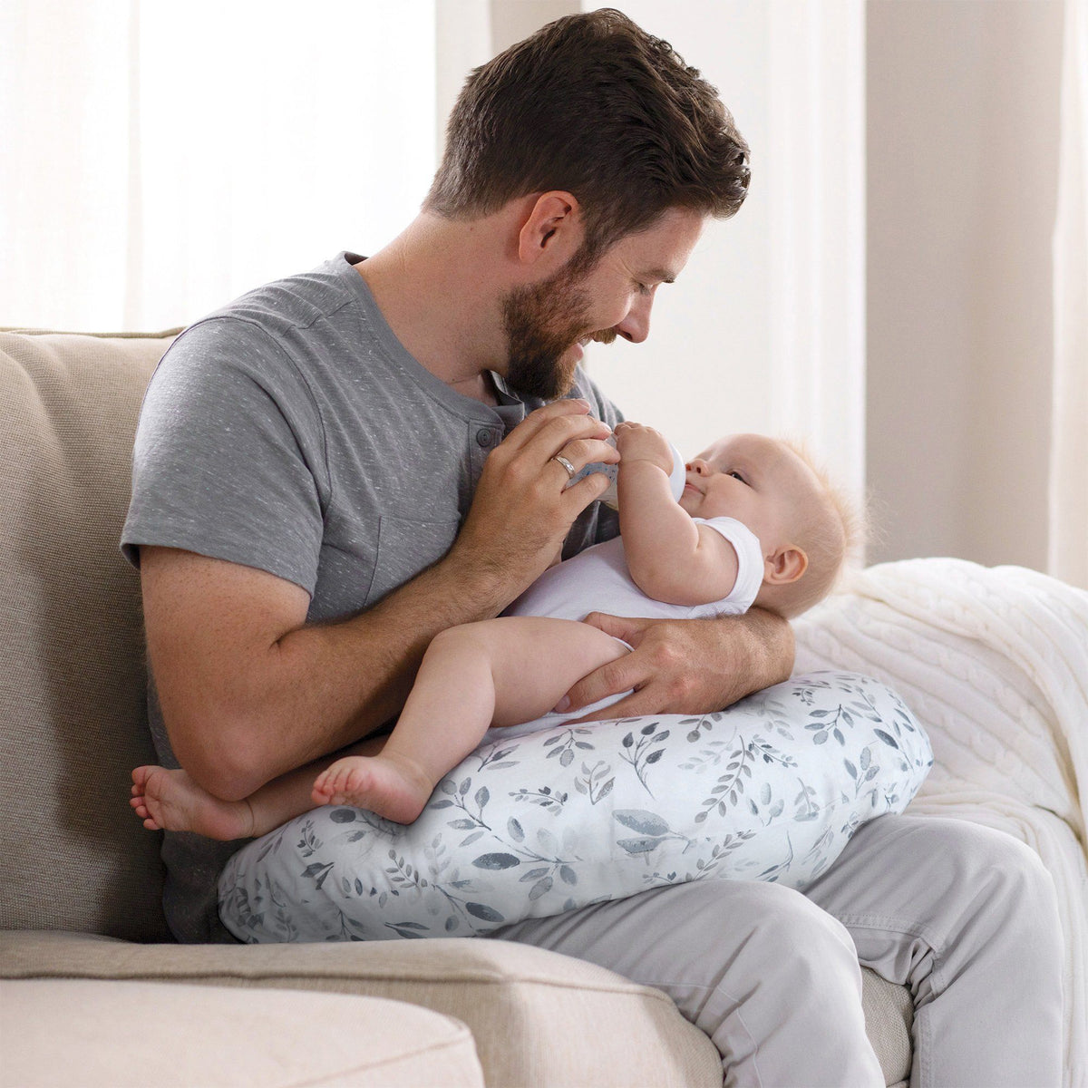 Original Bobby Pillow- Gray Taupe Leaves – Cheeky Baby Boutique Rome